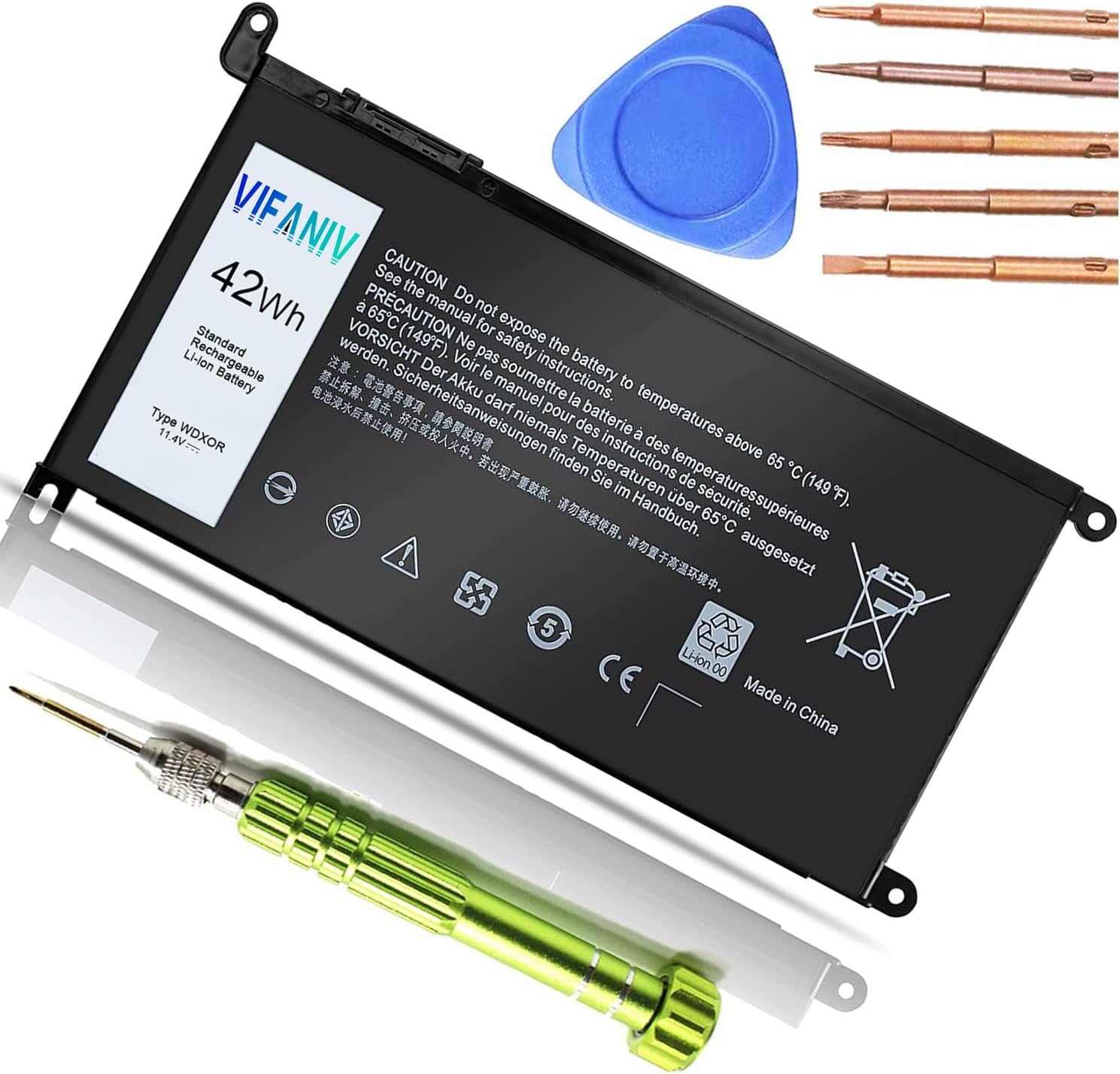 Amazon.com: VIFANIV WDX0R WDXOR 42Wh Battery for Dell Inspiron 13 15 ...