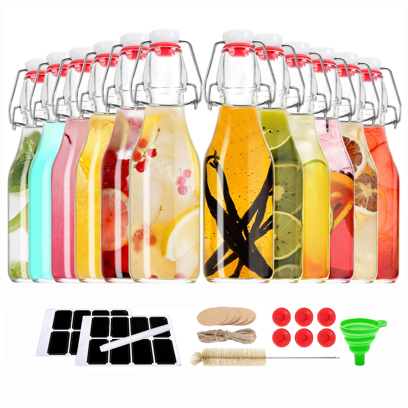 Amazon.com: Ruckae 12 Pack 8.5oz Swing Top Glass Bottles,Flip Top Glass ...