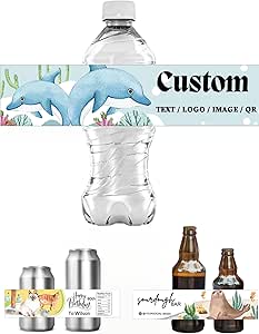 Amazon.com : Wtuye 30-200pcs Custom Water Bottle Labels,Custom Stickers with Your Text/Logo ...