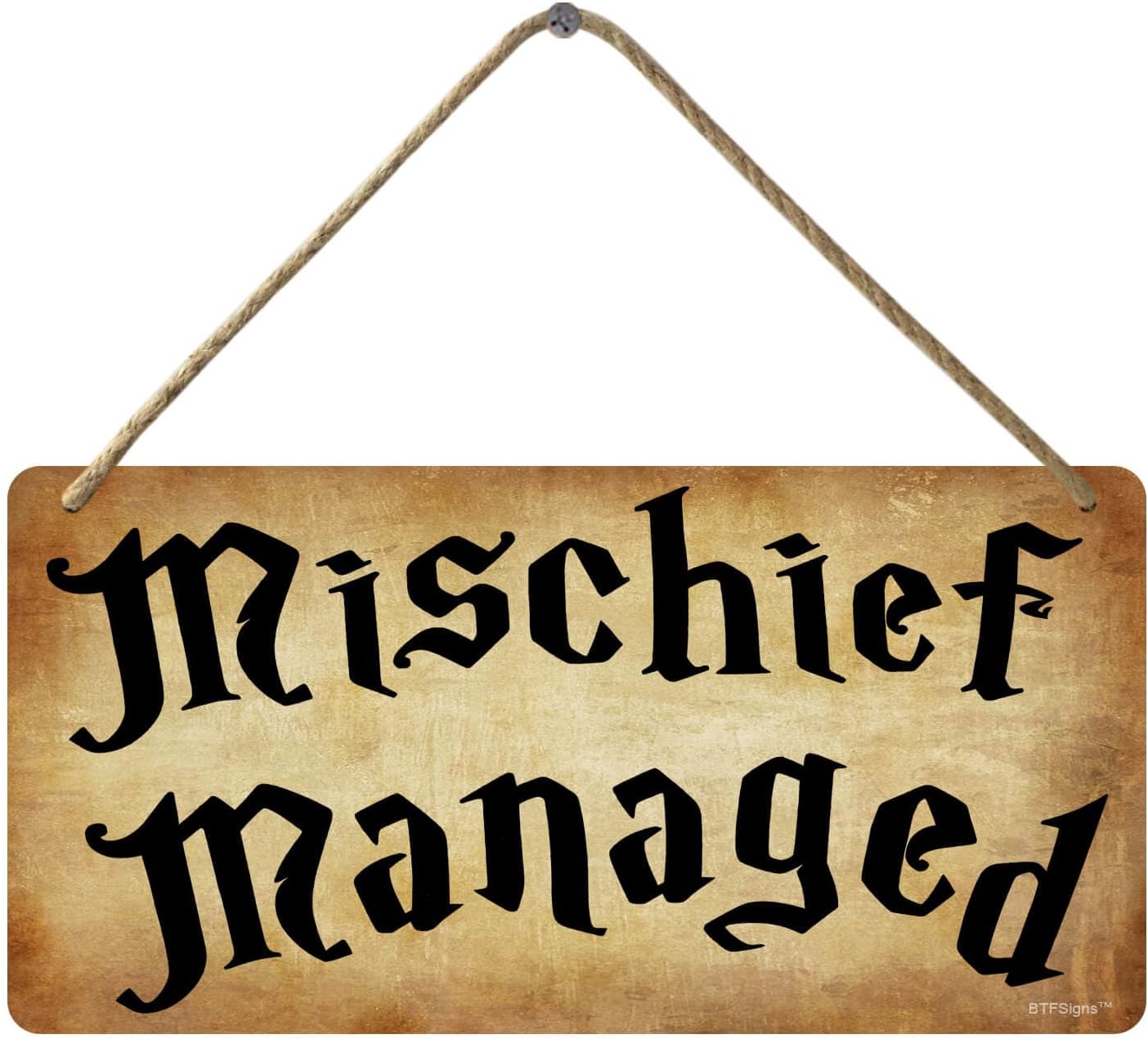 Amazon.com: Mischief Managed Wooden Hanging sign Fantasy And Wizardry ...