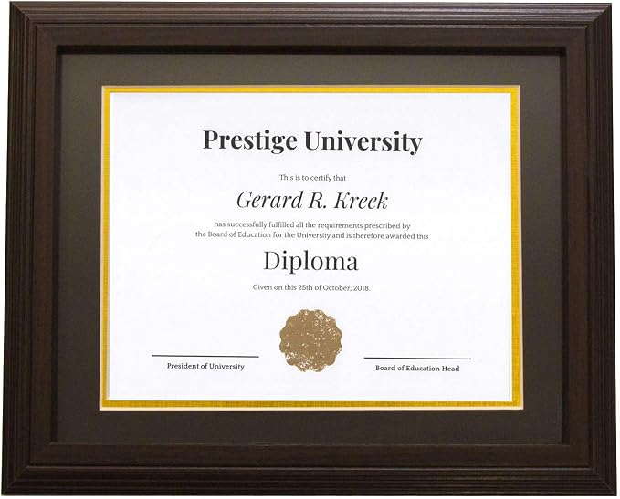 Amazon.com - HTR Document Frames Dark Walnut Diploma Frame 11x14