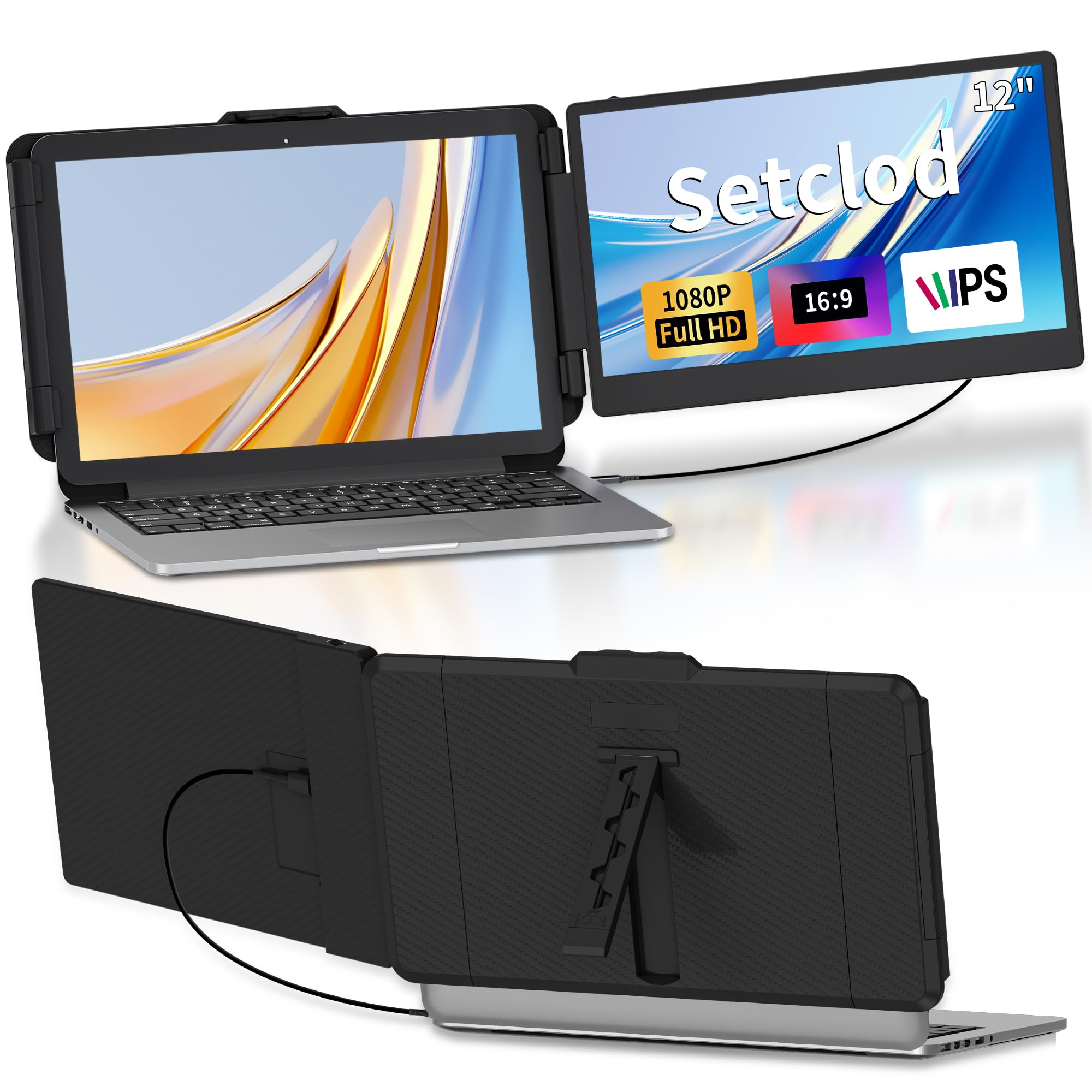 Amazon.com: Setclod 12" Laptop Screen Extender,P1 FHD 1080P Triple ...