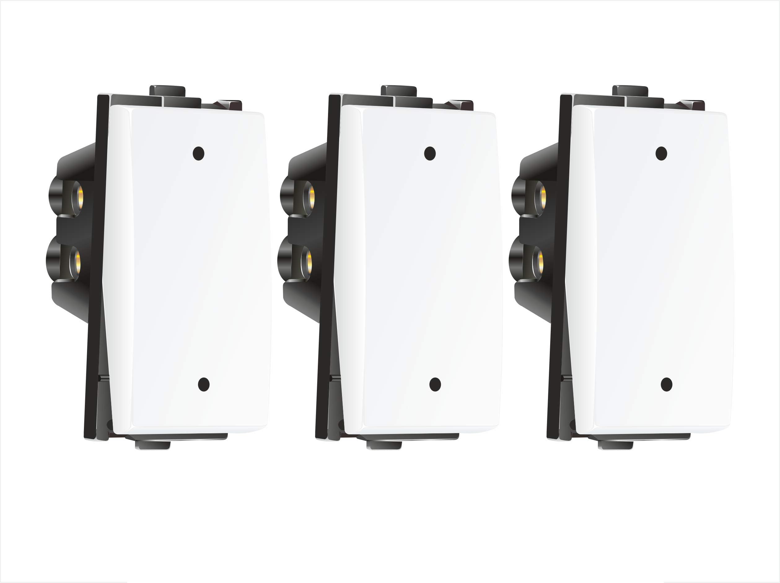 GM AA 2024 32Amp 2 Module Double Pole Switch (White, Glossy, 2 Piece ...