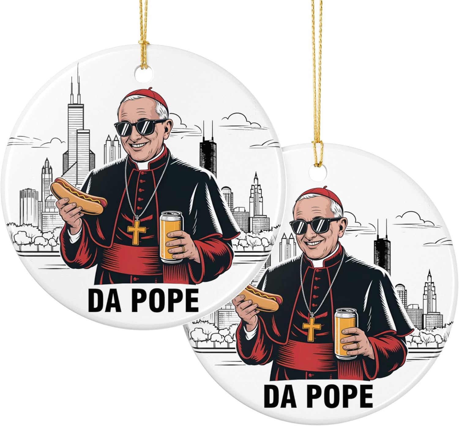 DA Pope Funny Ornament – Pope Leo XIV Ornament, Hilarious Cardinal ...