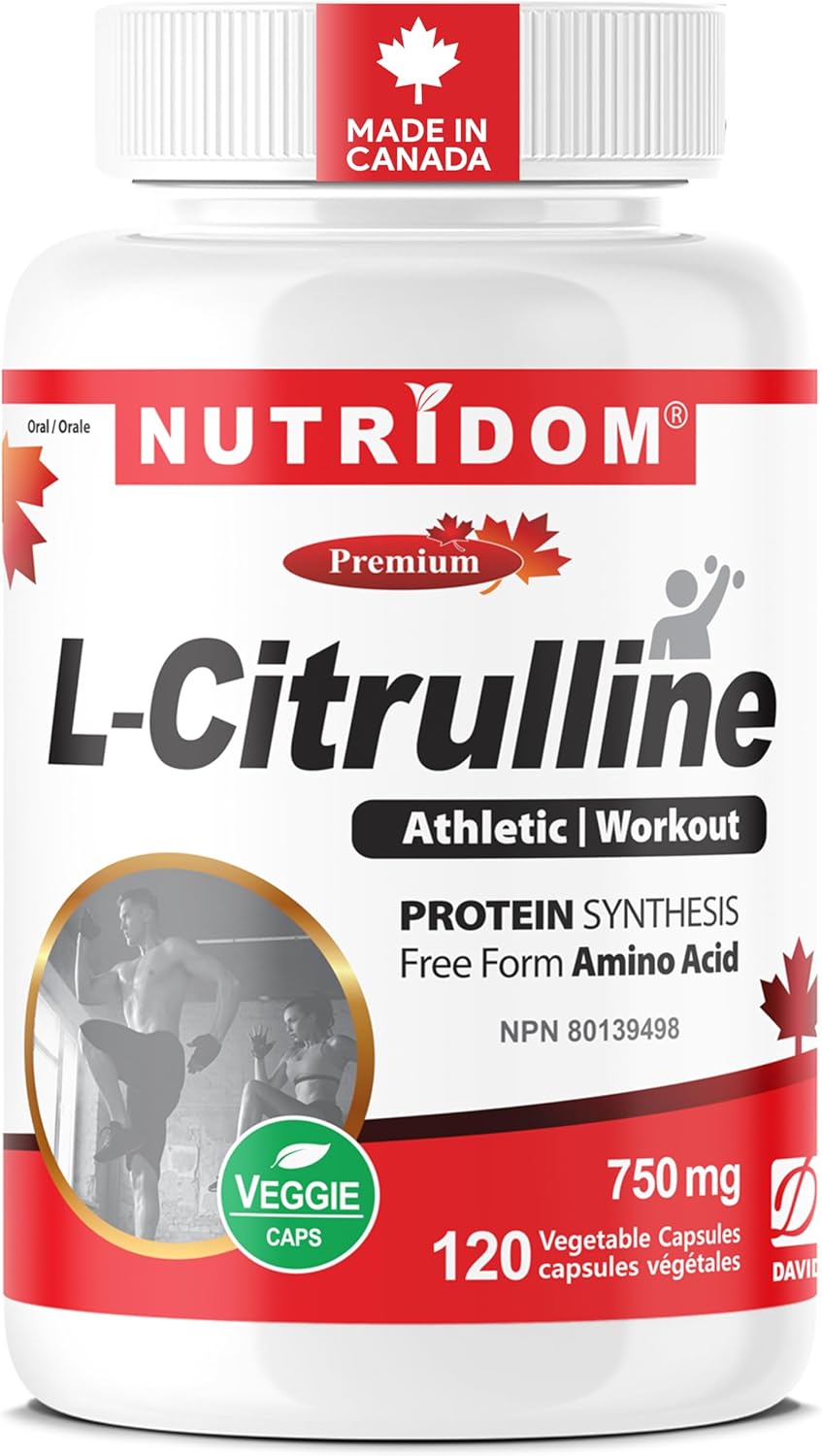 Nutridom L-Citrulline 750 mg | 120 Vegan Capsules | Supports Muscle ...