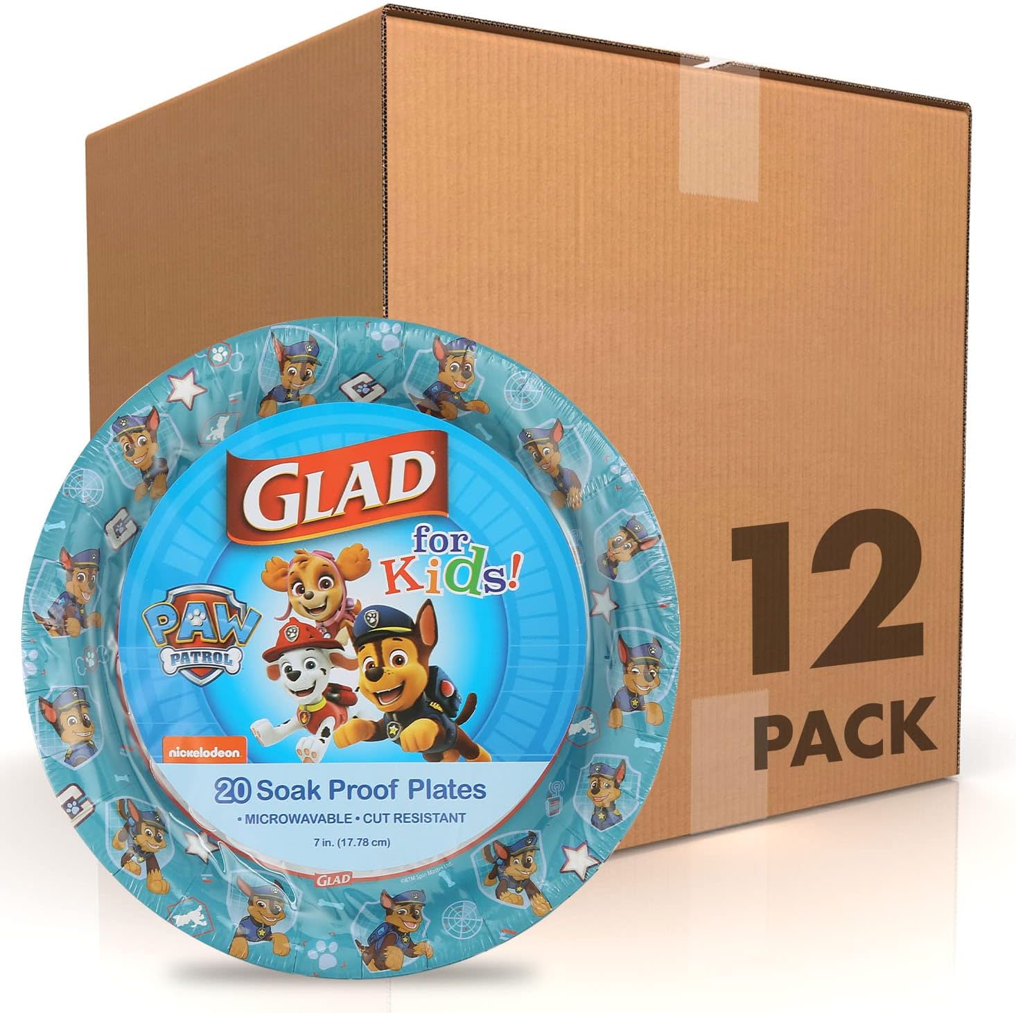Amazon.com: Glad for Kids Paw Patrol Paper Plates, Chase | Chase from ...