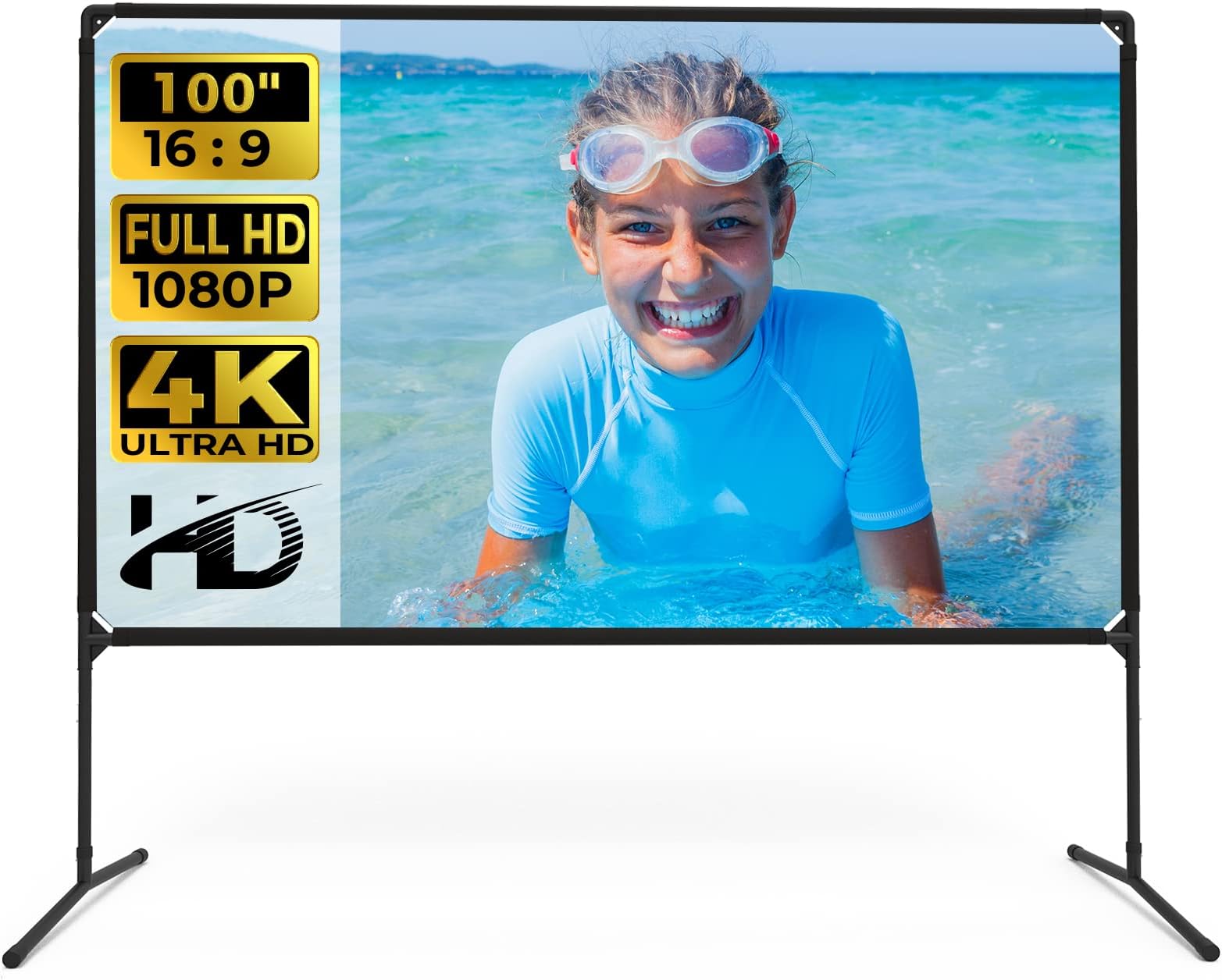 Schermo Proiettore 120 Pollici 16:9 HD Telo Proiettore Anti Rughe ...