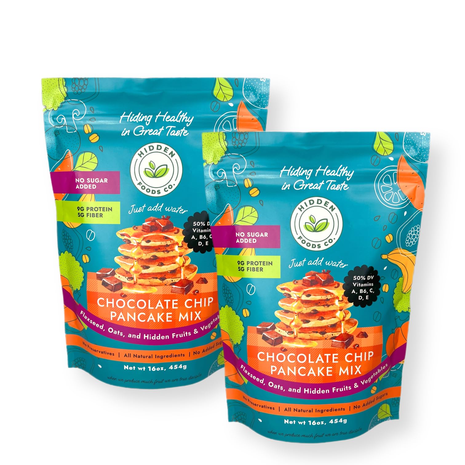 Amazon.com : Hidden Foods Chocolate Pancake Mix with Monk Fruit ...