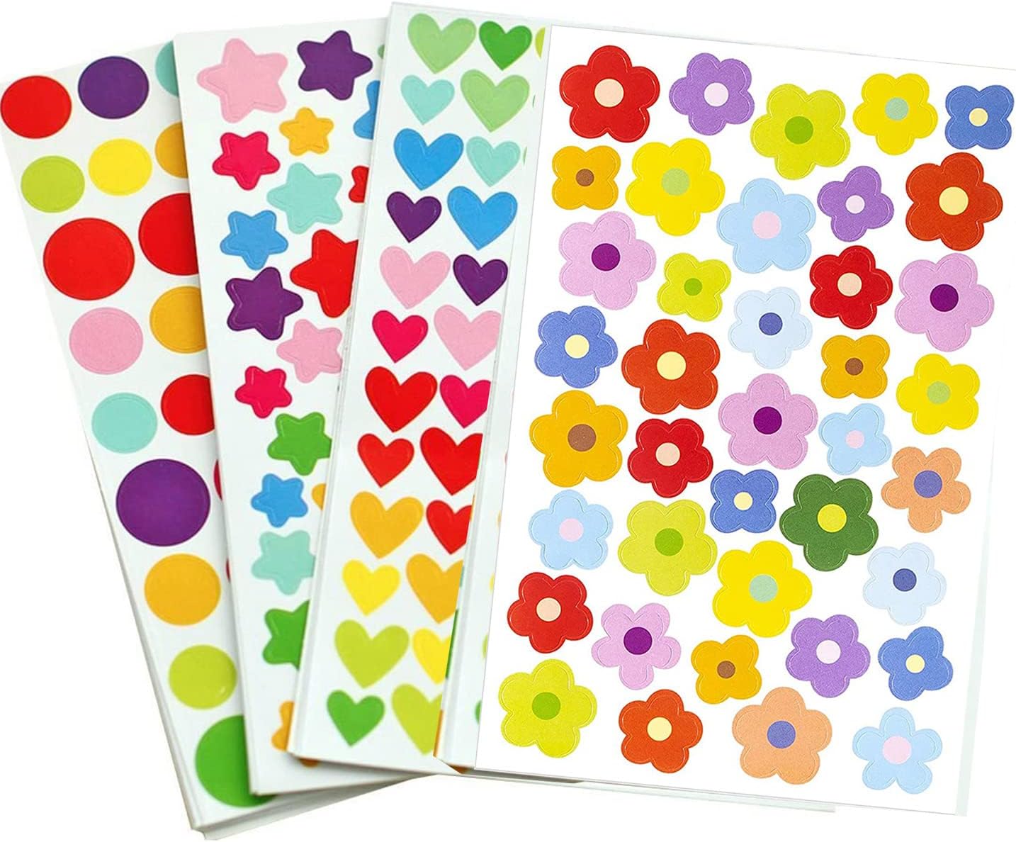 Amazon.com: 24 Sheets Cute Mini Small Flower Dot Heart Star Stickers ...