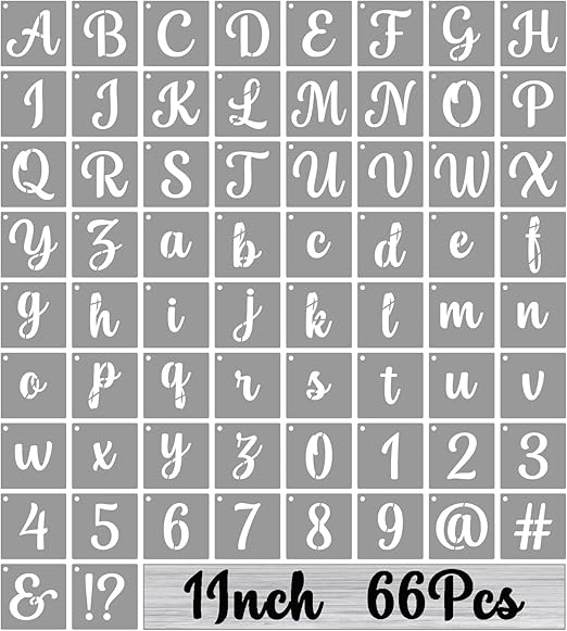 Amazon.com: BAMIDELE 1 Inch Alphabet Letter Stencils for Painting, 66 ...