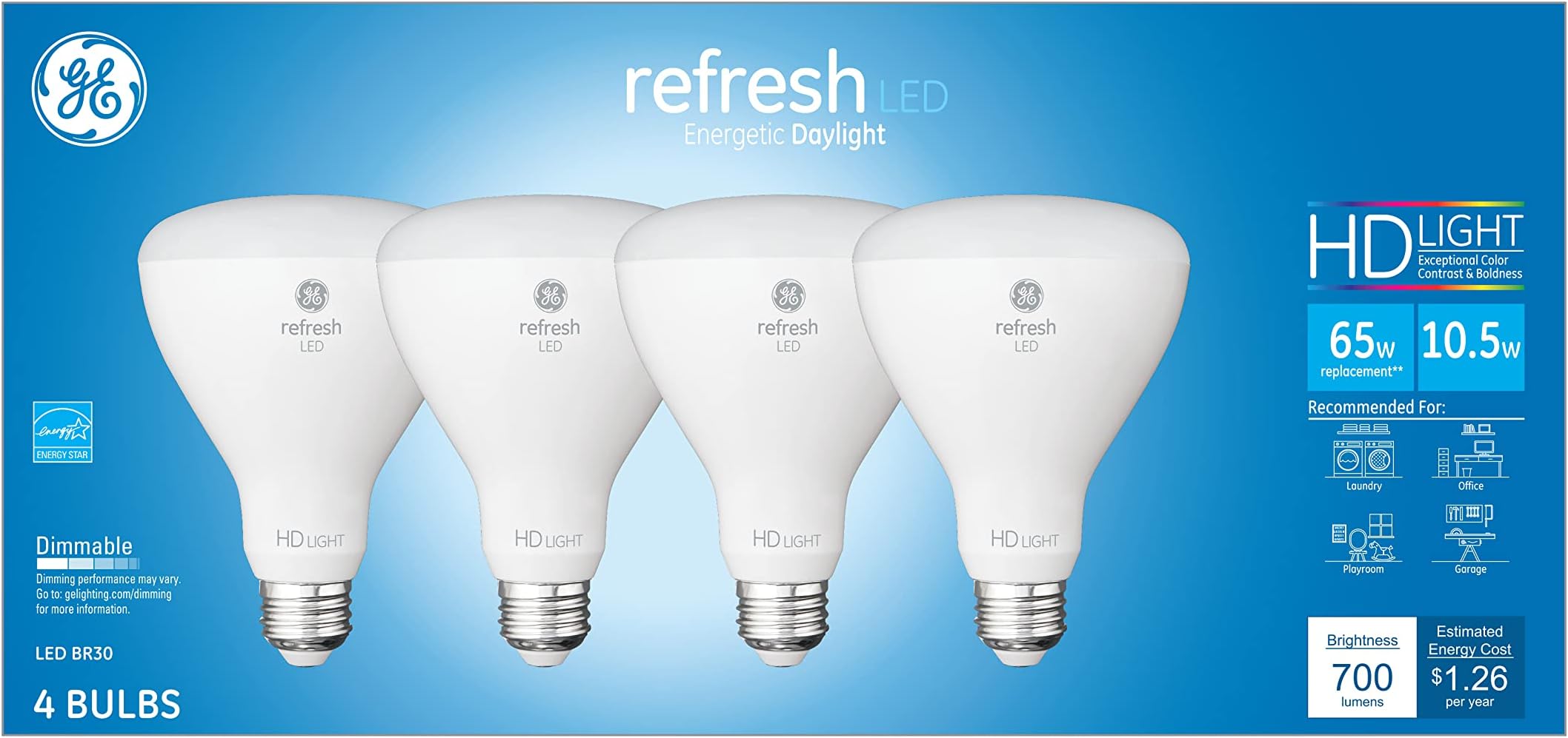 GE Daylight 65 Watt Replacement LED Light Bulbs BR30 (8) - Amazon.com