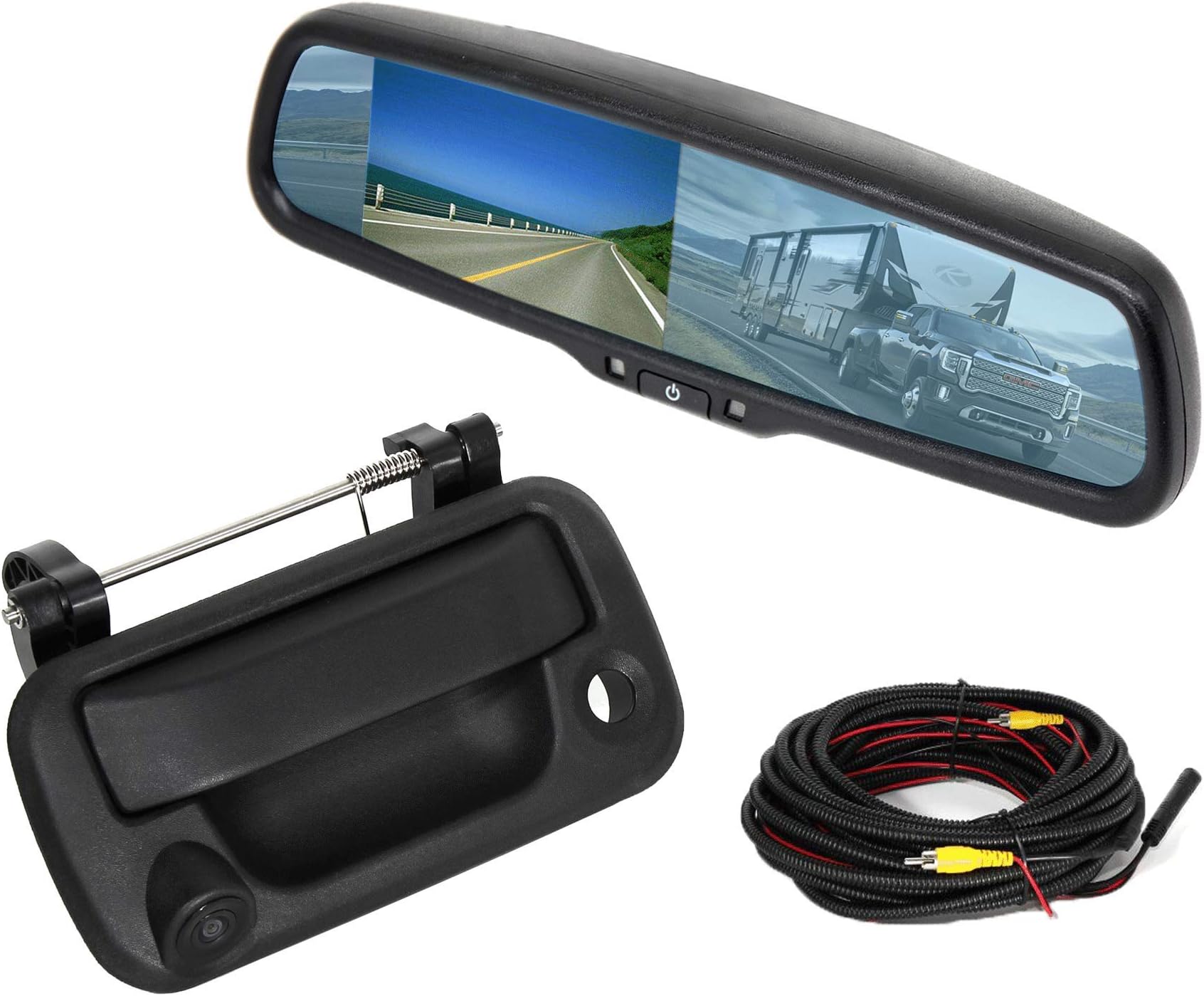 Amazon.com: RED WOLF Tailgate Backup Camera + 7" Rear View Mirror ...
