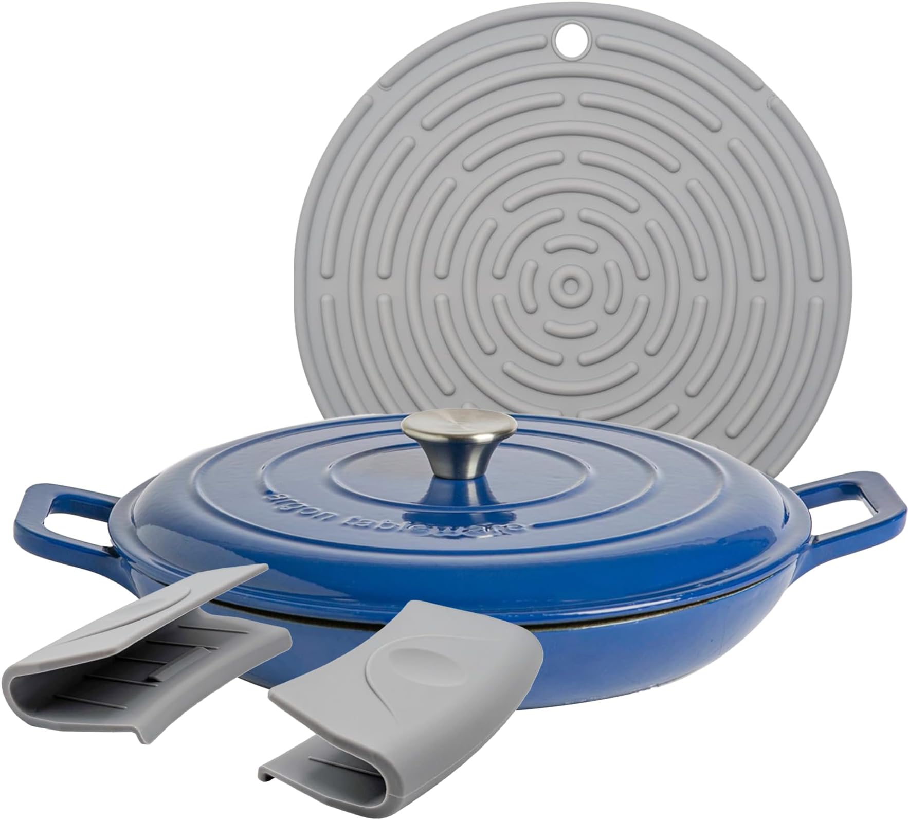 Argon Tableware 2 3l Shallow Cast Iron Casserole Dish Self | Desertcart ...