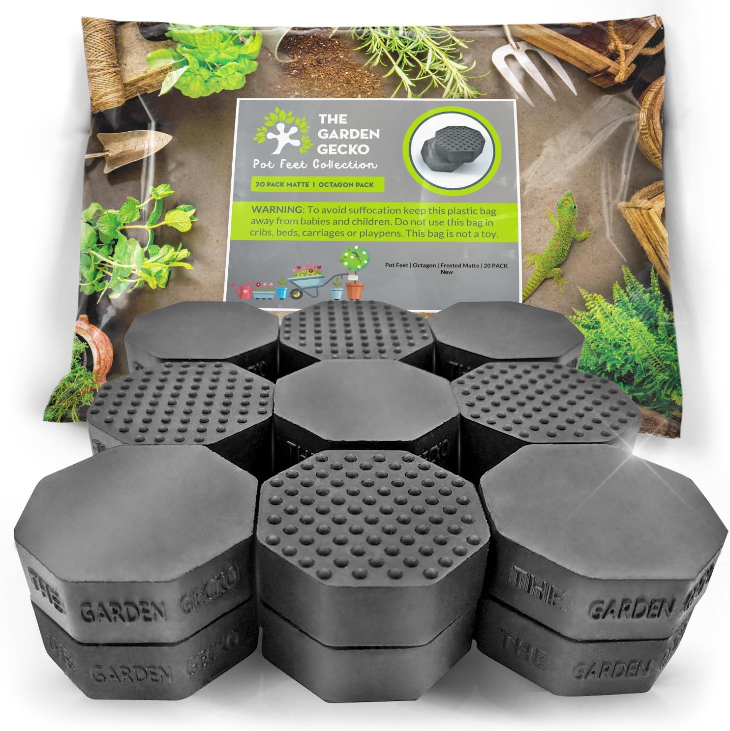 Amazon.com: The Garden Gecko Invisible Pot feet for Outdoor Plant pots ...