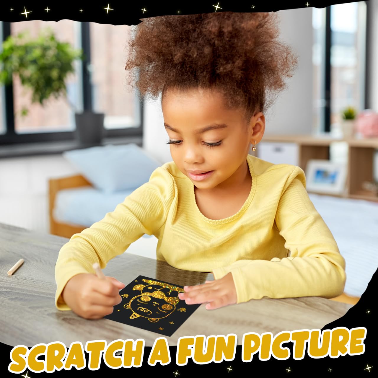 Snapklik.com : Scratch Art Craft Gift: 160 Scratch Paper Art Set Gold ...