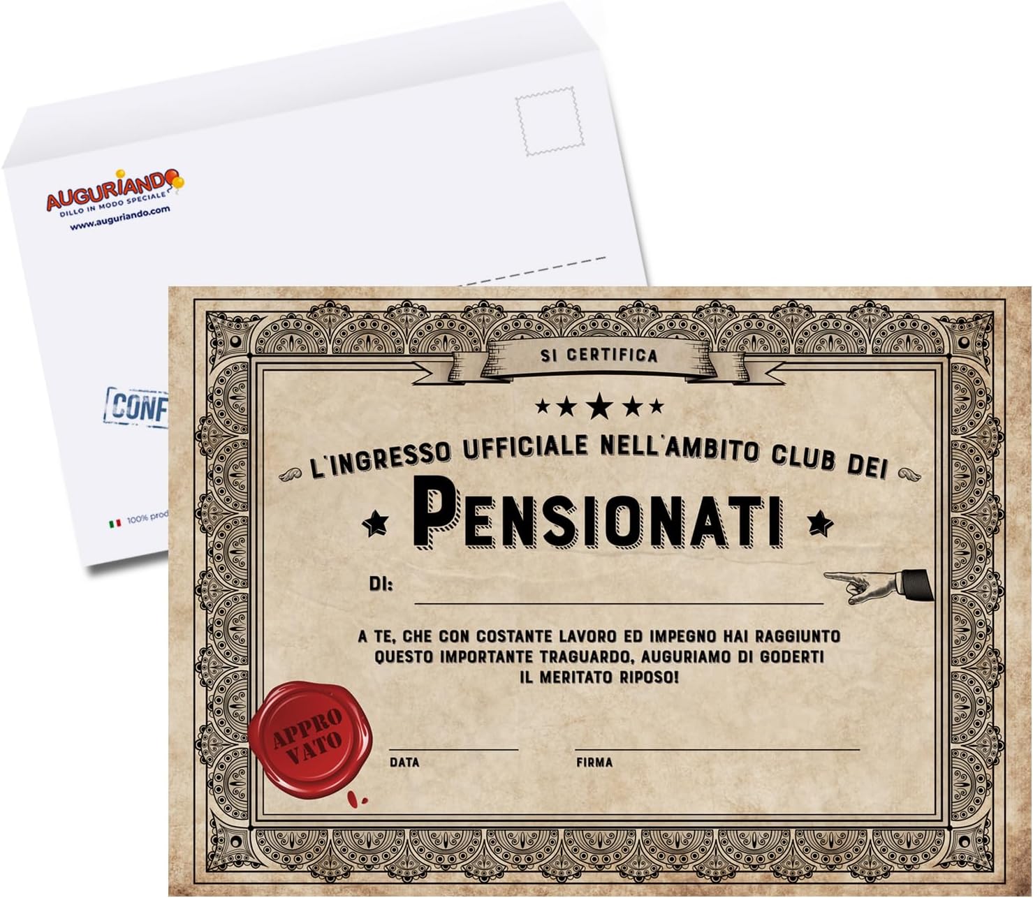 Auguriando Biglietto Auguri Pensionato Pensionata Pensione idea Regalo ...