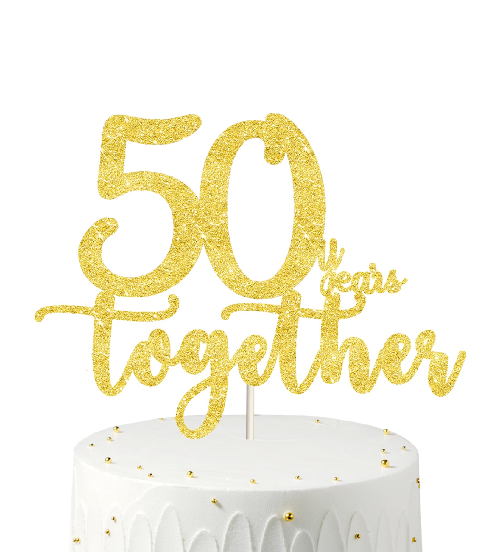 Snapklik.com : Veegood 50 Years Together Golden Cake Topper, Happy 50th ...
