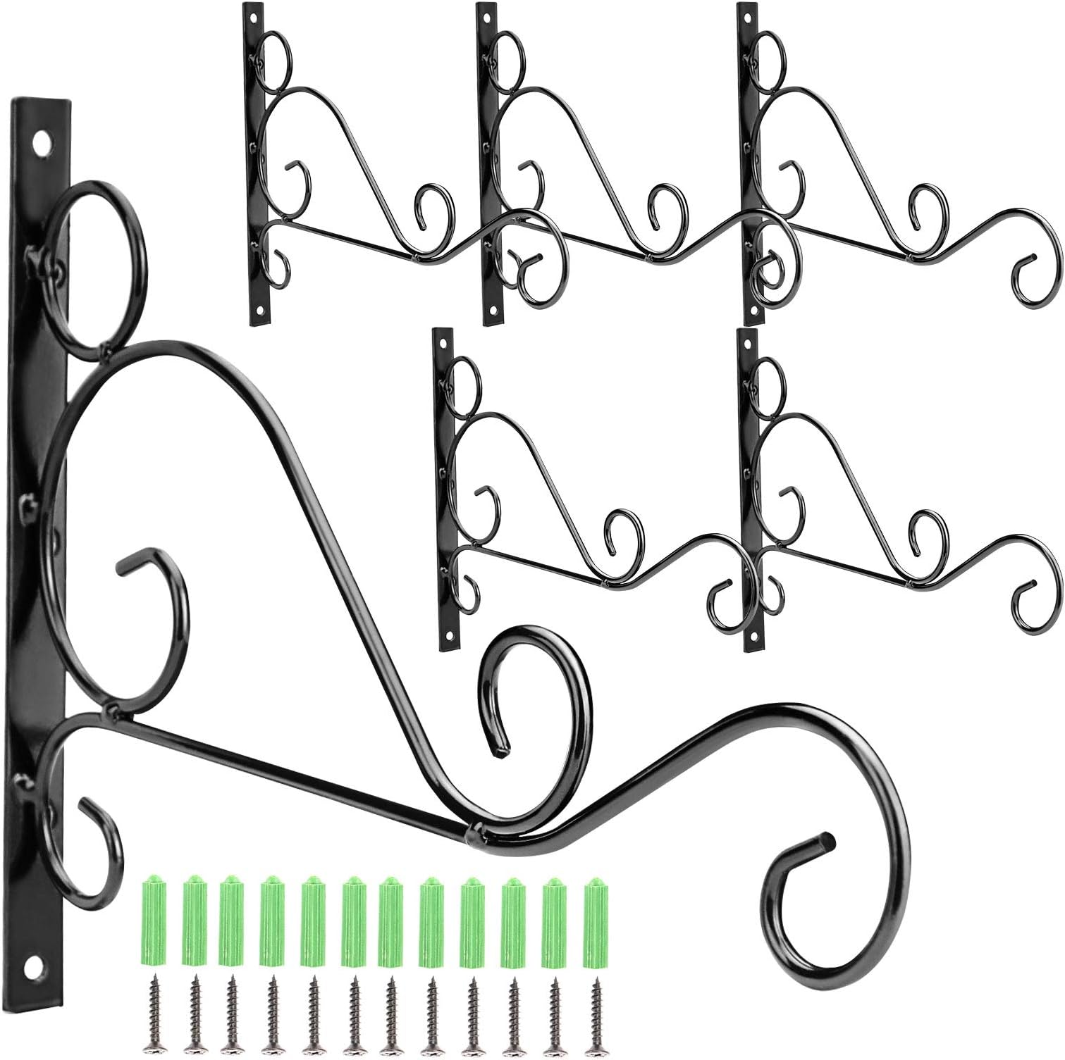 Amazon.com: Fasmov 6 Pack Hanging Plant Brackets, 10" Sturdy Iron Wall ...