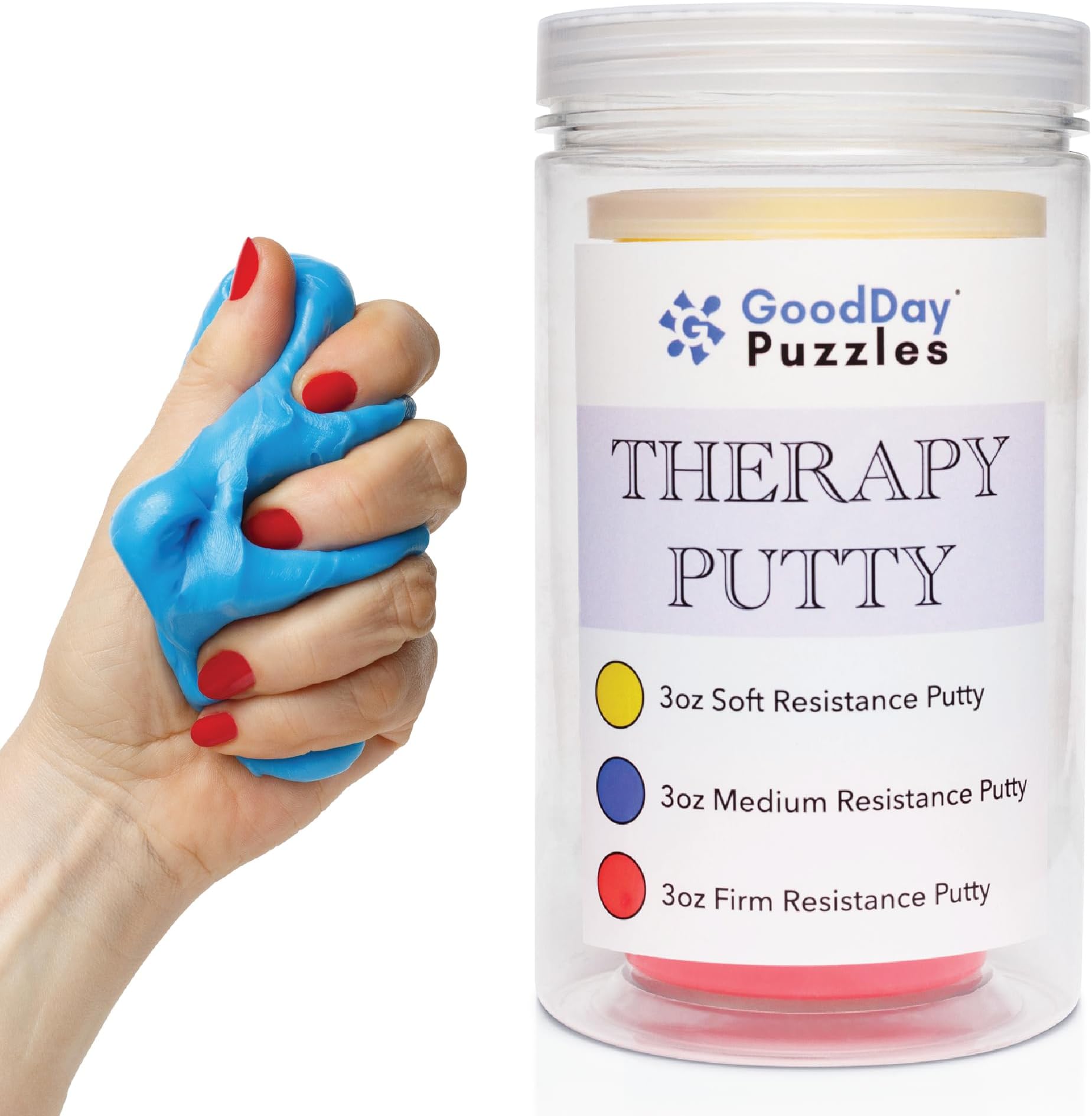 Amazon.com: Therapy Putty by GoodDay Puzzles, 3 Piece Set, Fine Motor ...
