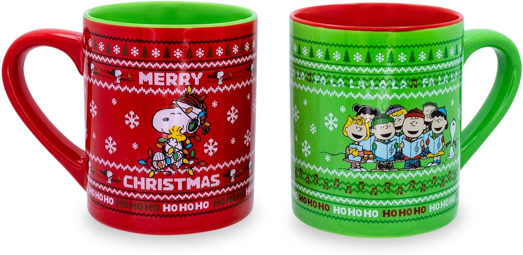 Amazon.com: ICUP Peanuts Snoopy Gulp/Sip 2 pc 16 oz Glass Mug Set ...