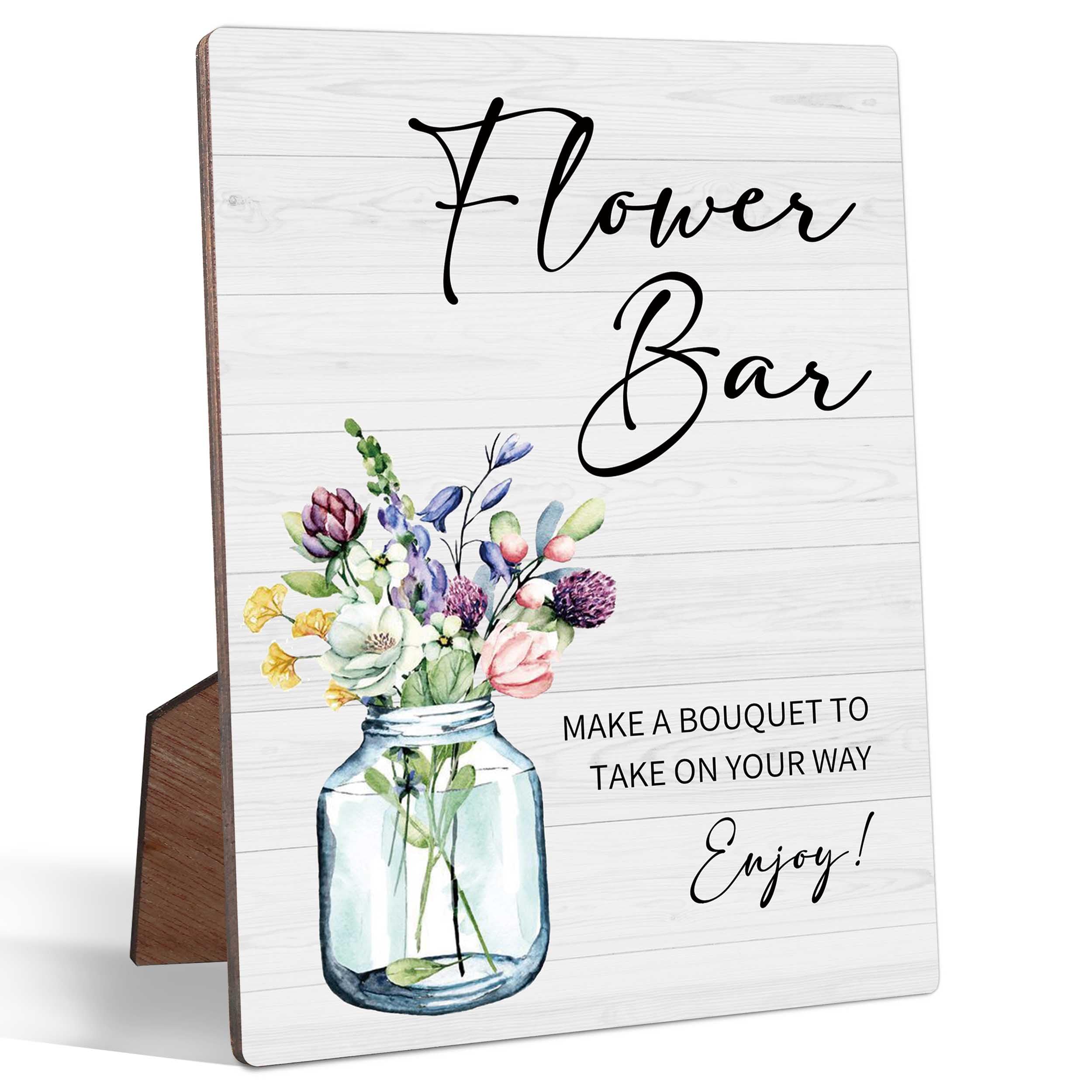 Amazon.com: Flower Bar Sign, Flower Bar Desk Decor, Floral Themed ...
