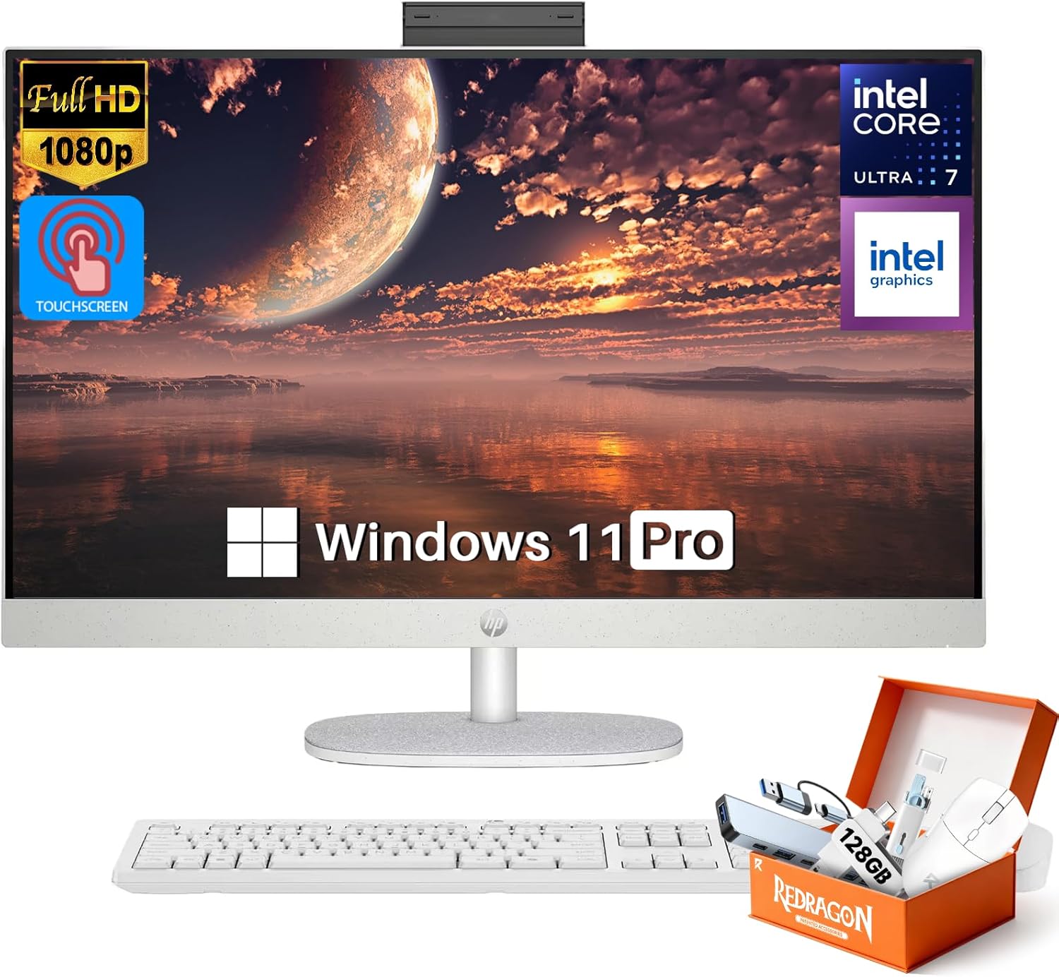 Amazon.com: HP 27" All-in-One Desktop PC, Intel 12-Core Ultra 7 255U (5 ...