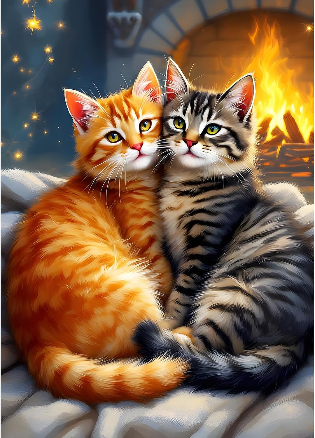 Amazon.com: GDYEEH DIY Couple of Cats 5D Diamond Art Kits, Round Full ...