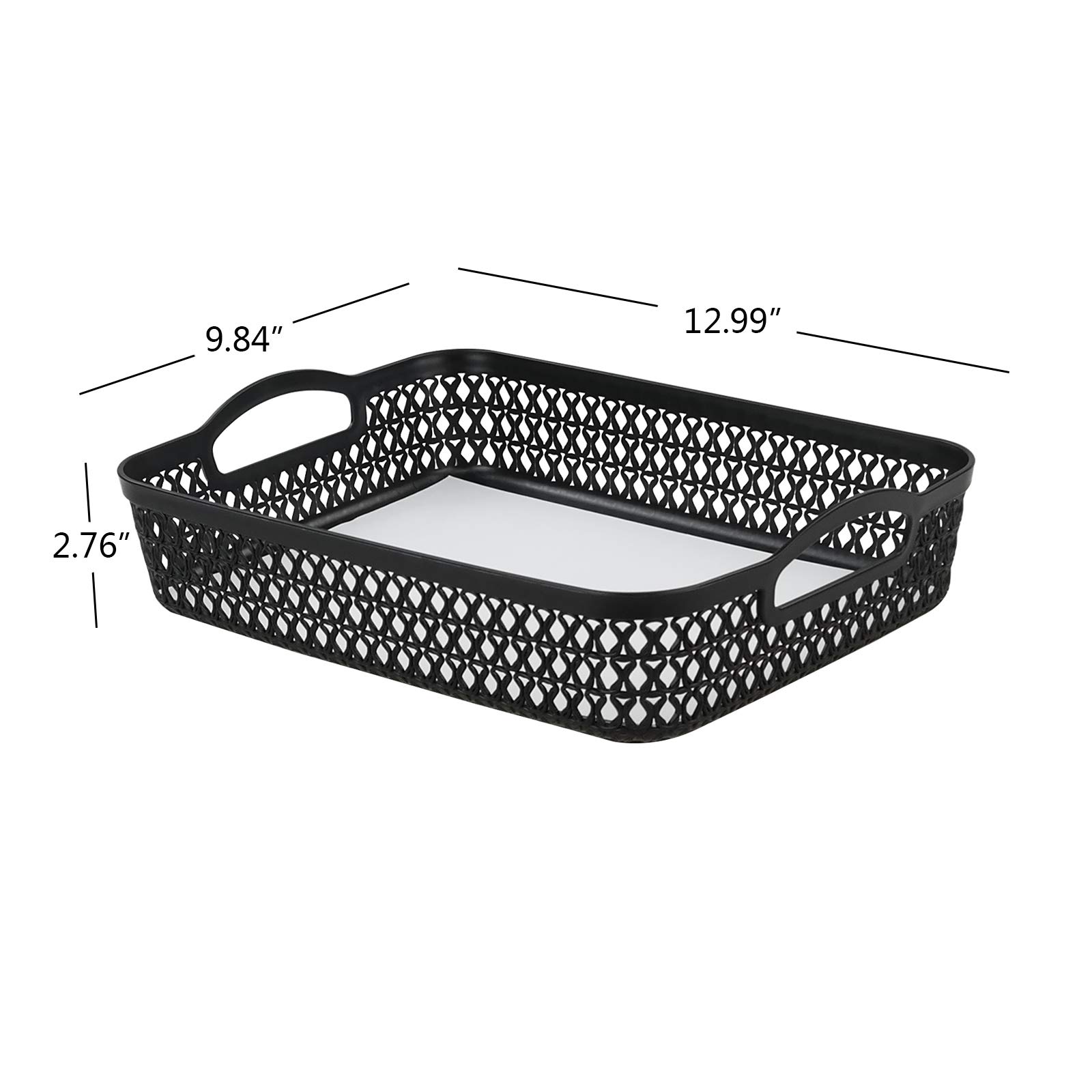 Snapklik.com : Rinboat Large Plastic Shallow Storage Baskets Trays
