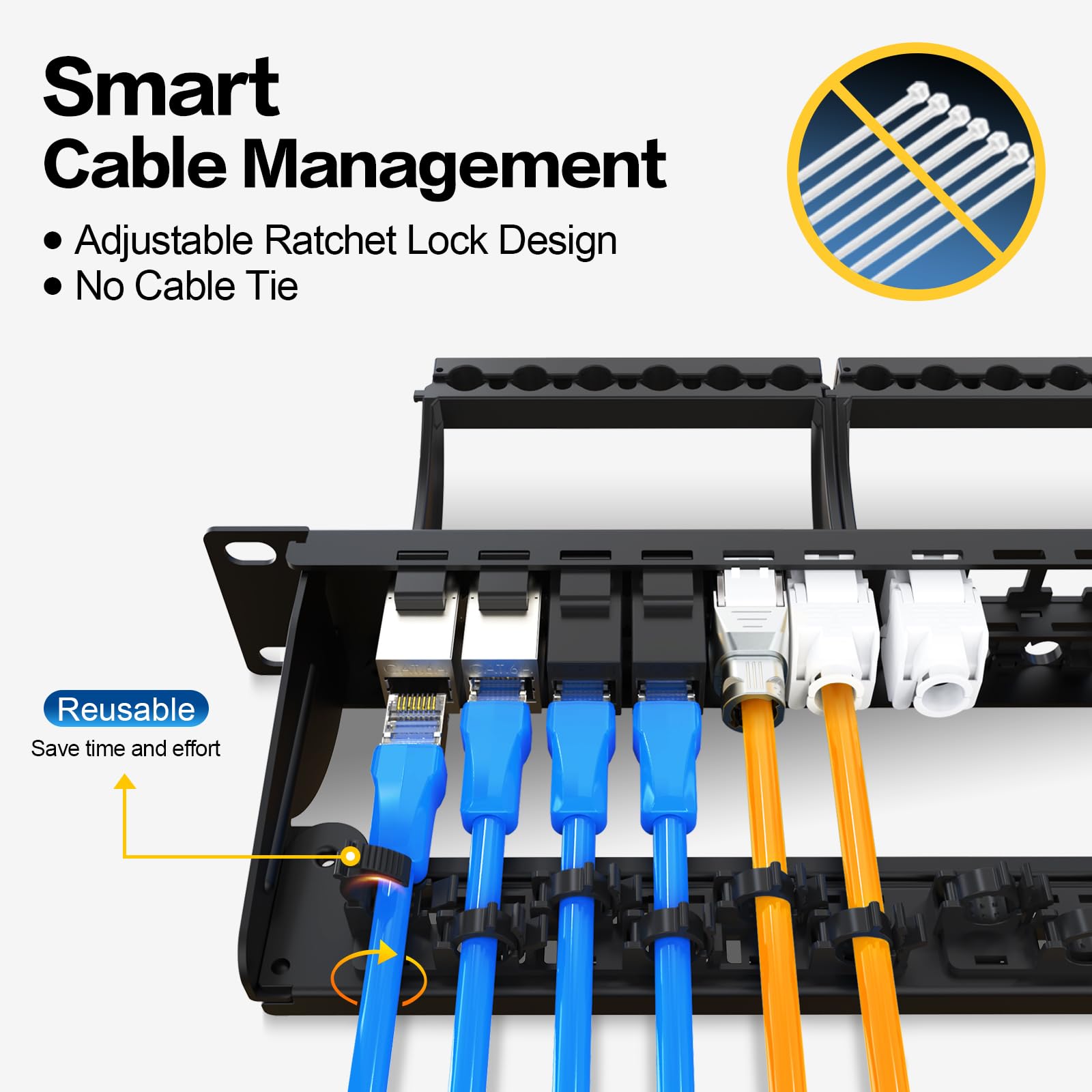 Snapklik.com : PBAEGAV Patch Panel 24 Port Blank Front Cable Rack Smart ...