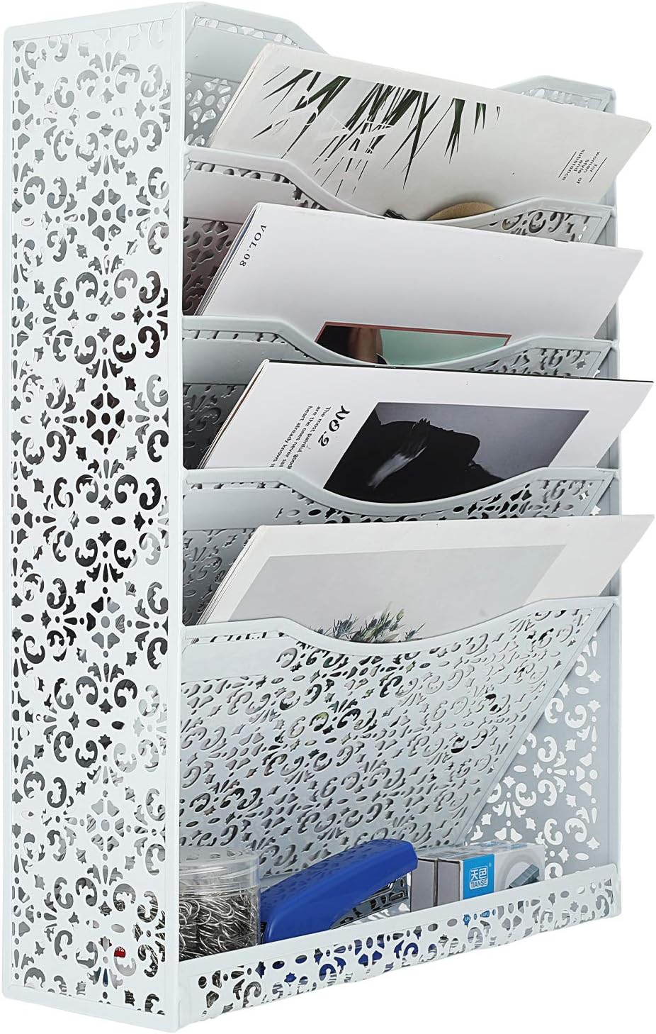 EasyPAG 6 Tier A4 Metal in Tray Hanging Wall File Holder Mail Organiser ...