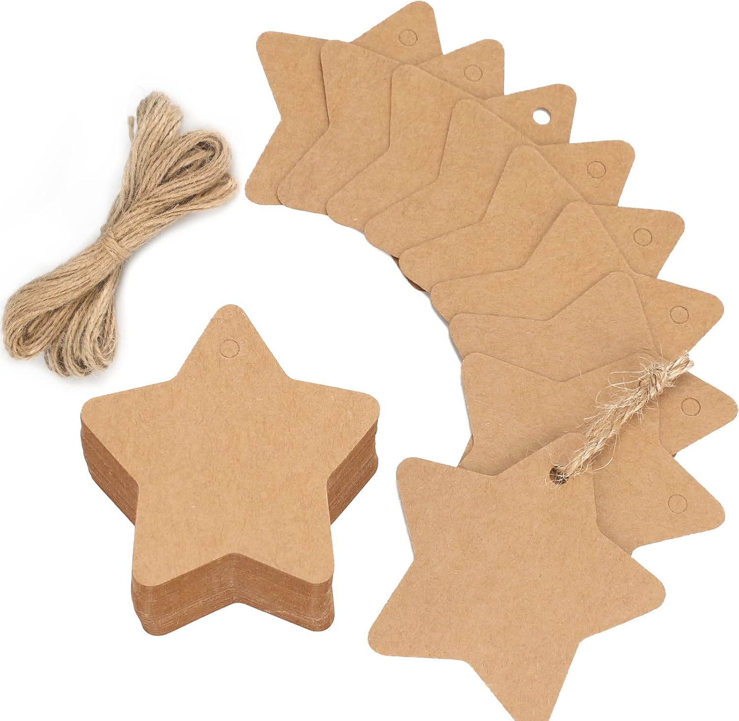 Amazon.com: G2PLUS Star Gift Tags, 100PCS Blank Star Shaped Tags, Kraft ...