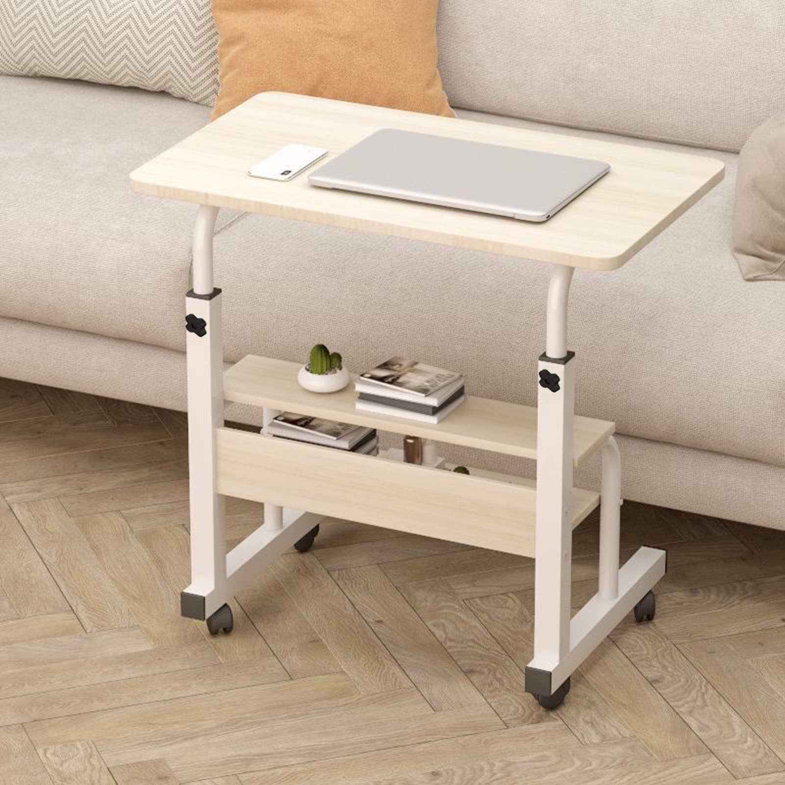 Amazon.com: curfair Portable Rolling Laptop Desk Cart, 31.5" Adjustable ...