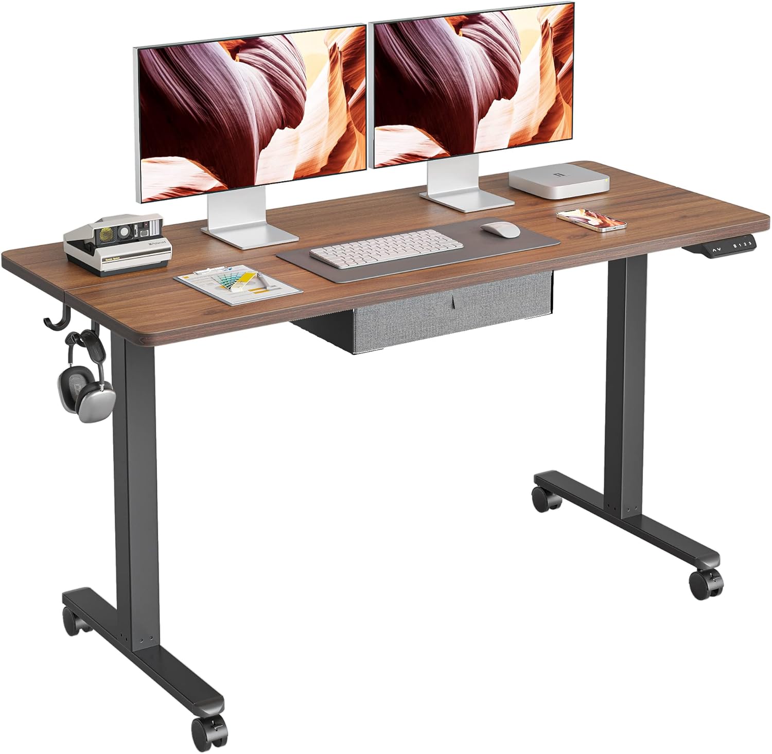 Amazon.com: Cubiker Standing Desk 55 x 24 Inch with Drawer, Electric ...