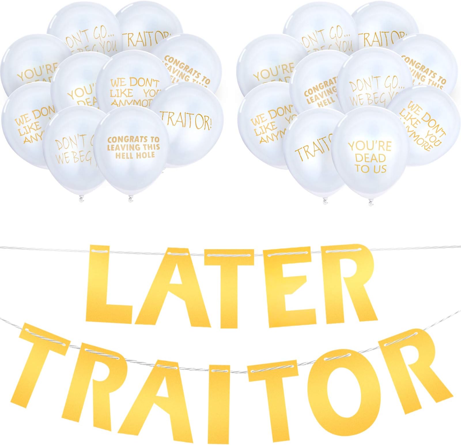Amazon.com: 21 Pieces Goodbye Party Decorations Traitor Banner Going ...