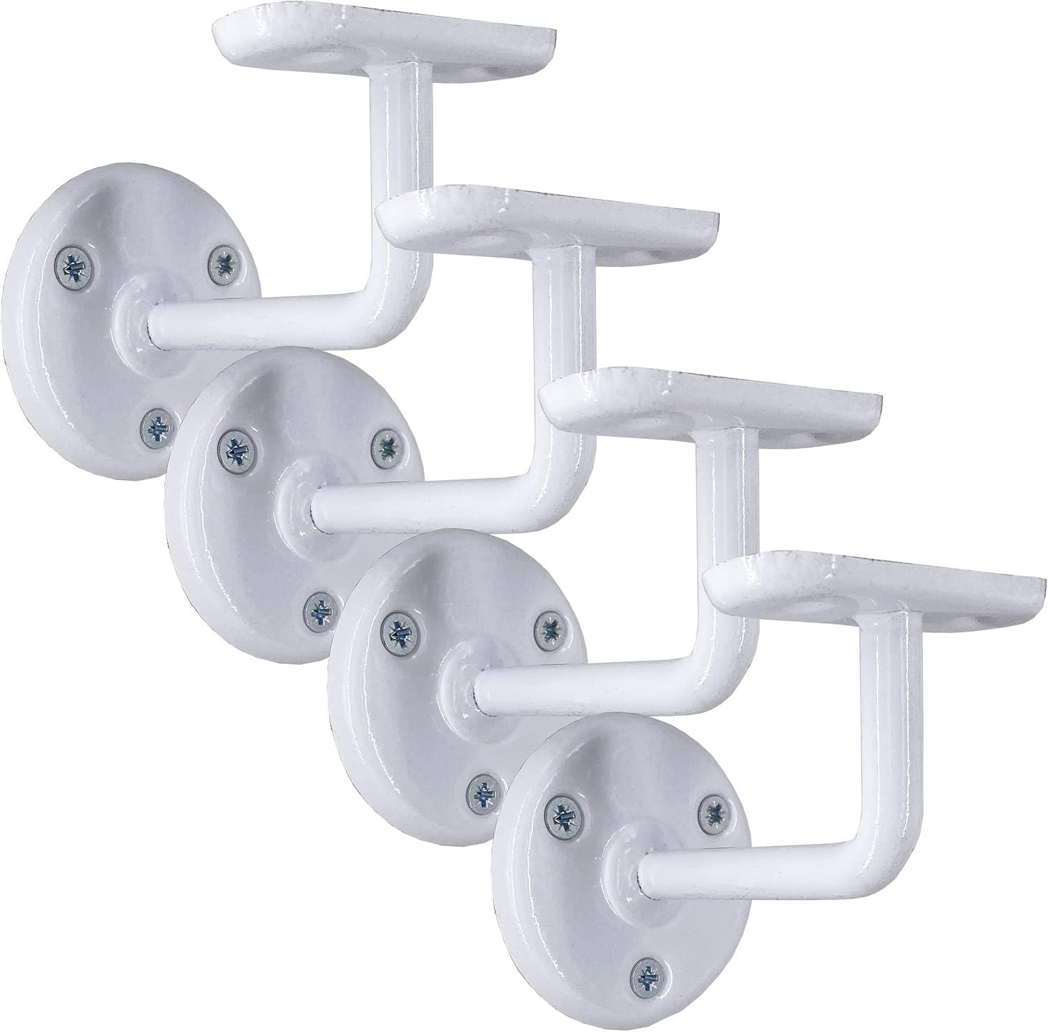 IRONTITE® 4X White Handrail Brackets, Heavy Duty Banister Brackets ...
