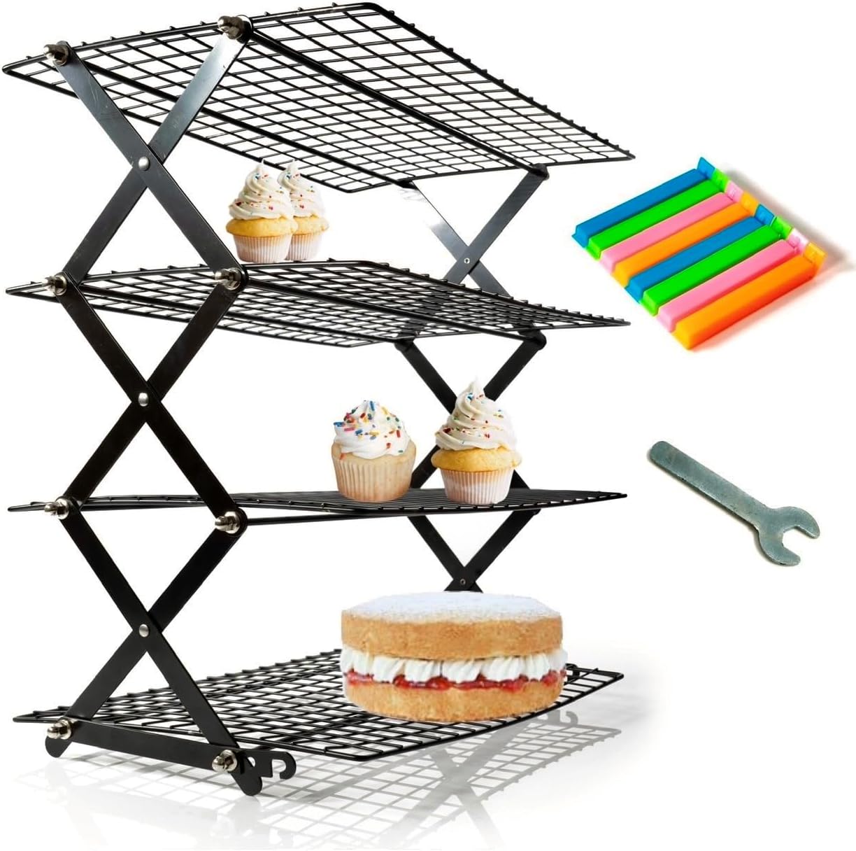 Amazon.com: RUAFOX 4-Tier Collapsible Cooling Rack for Baking - Large ...