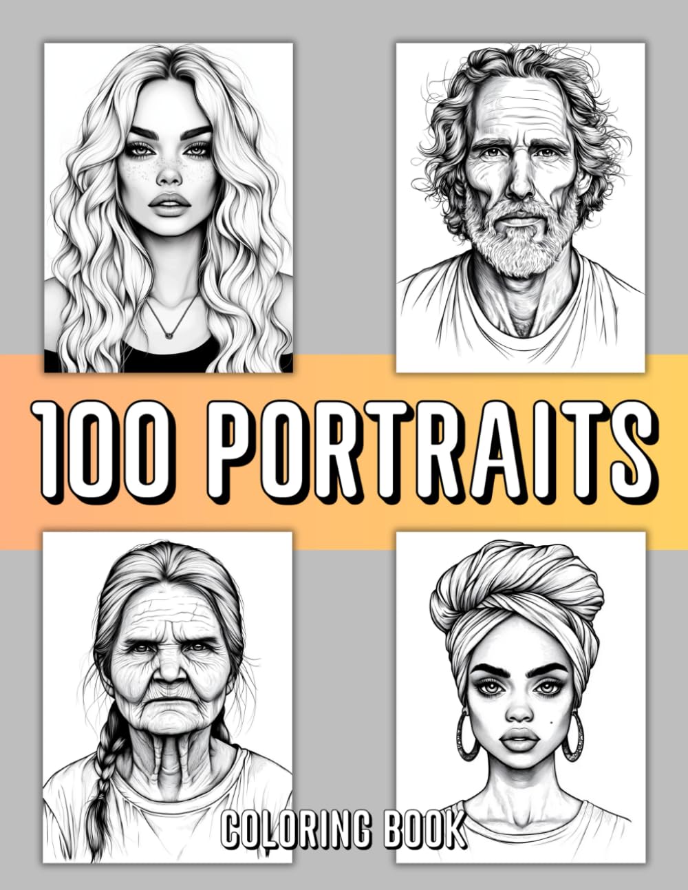 Amazon.com: 100 Portraits Coloring Book: Realistic Faces of People from ...