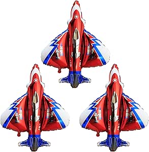 Amazon.com: Large Red Fighter Jet Airplane Ballons warplane Balloon ...