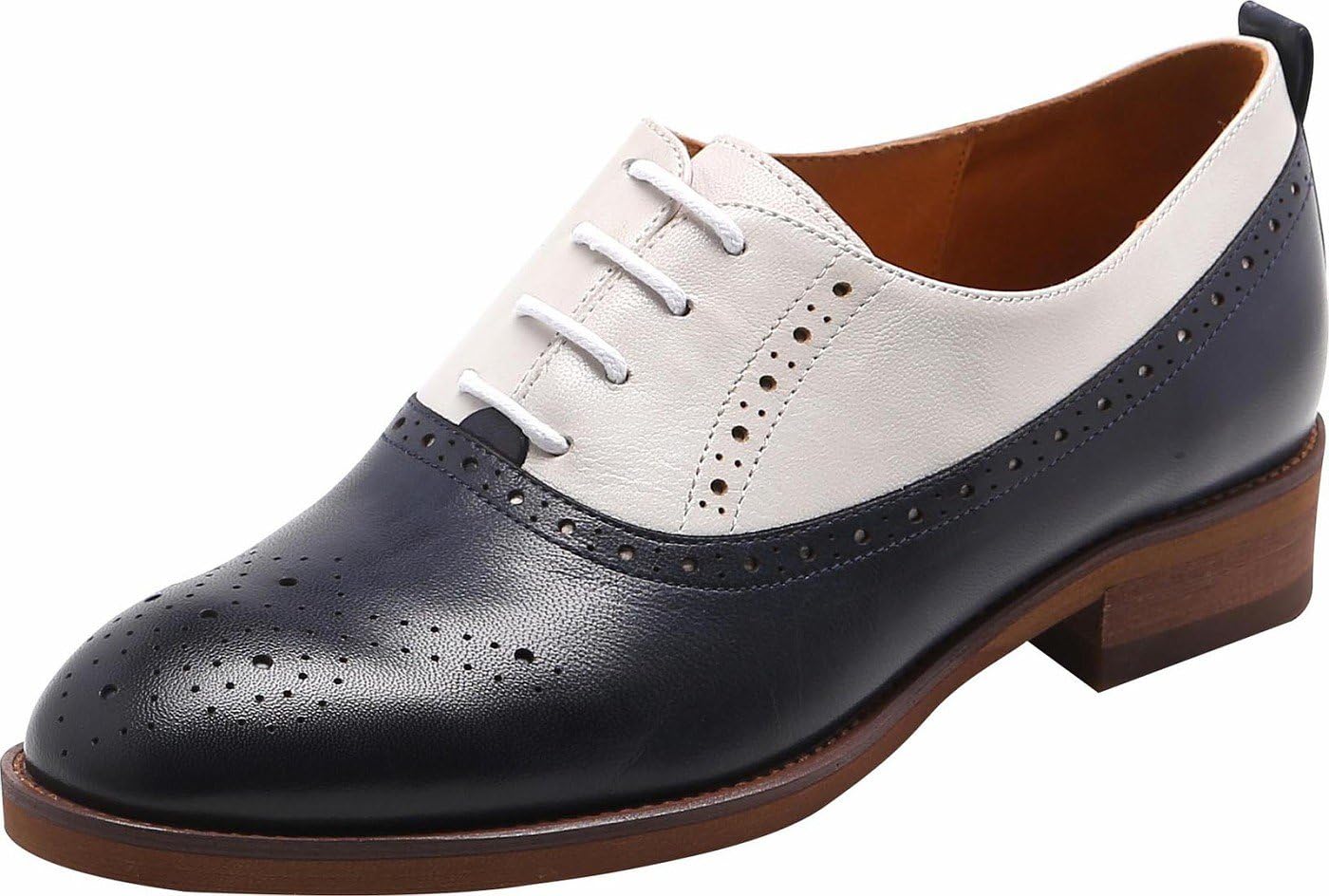 Amazon.com | U-lite Ladys Perforated Lace-up Round-Toe Brouge Shoes ...