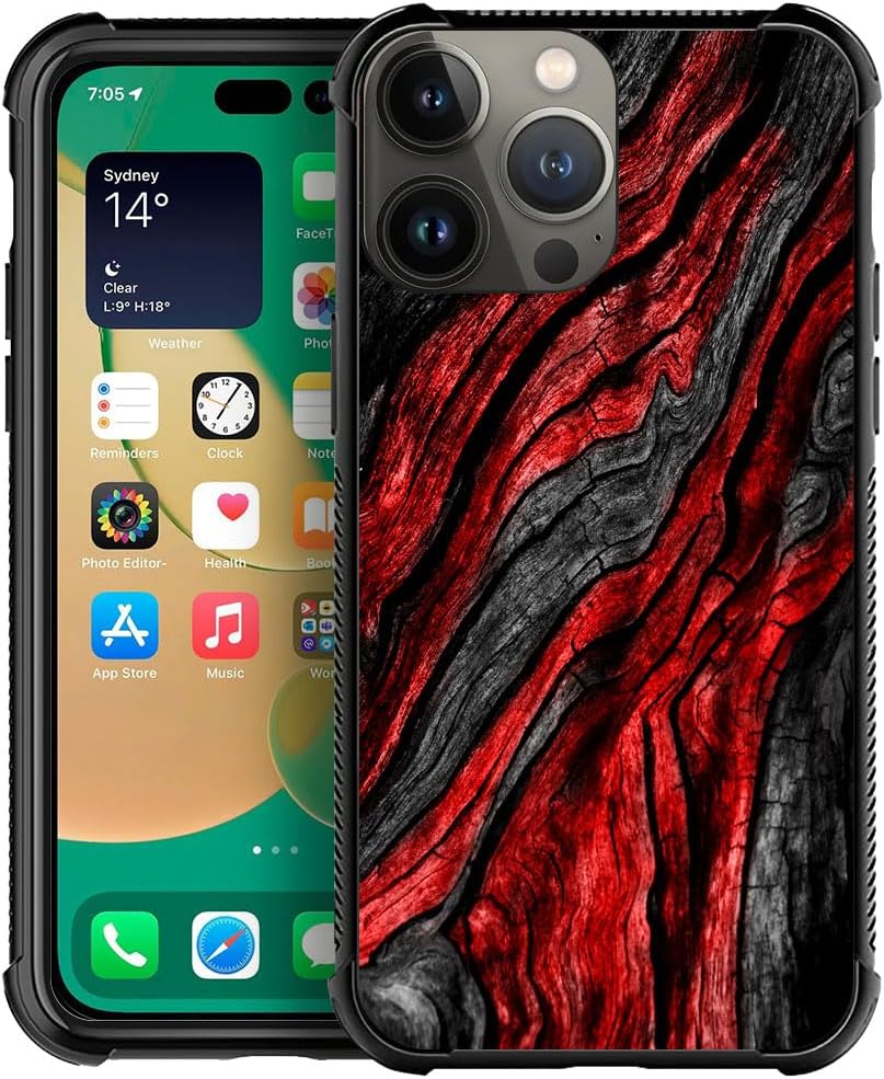 Amazon.com: CARLOCA Compatible with iPhone 15 Pro Max Case,Black Red ...