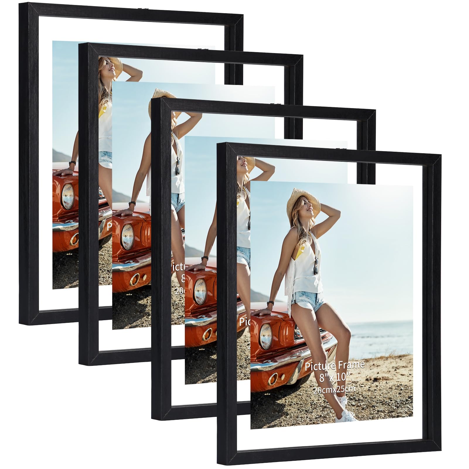 Amazon.com - Trwcrt 4 Pack 8x10 Floating Picture Frame, Double Glass ...