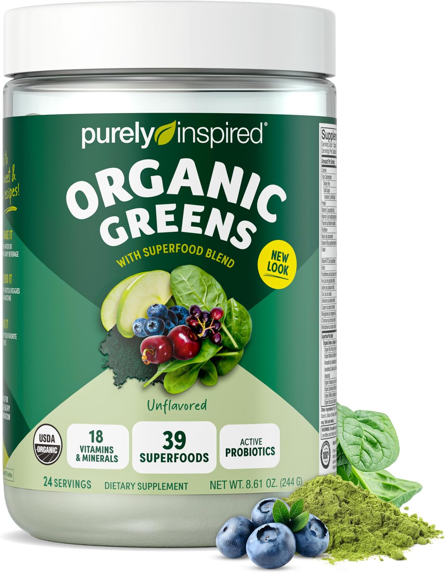 Amazon.com: COUNTRY FARMS Super Greens Natural Flavor, 50 Organic Super ...