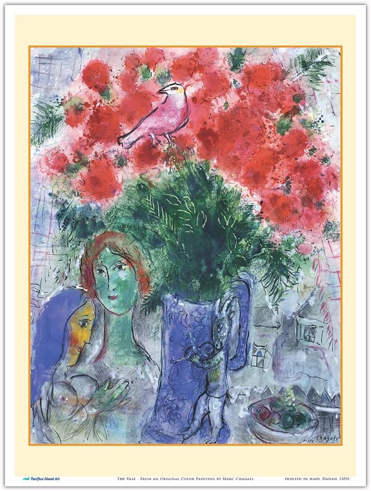 Amazon.com: The Vase - From an Original Color Painting by Marc Chagall ...