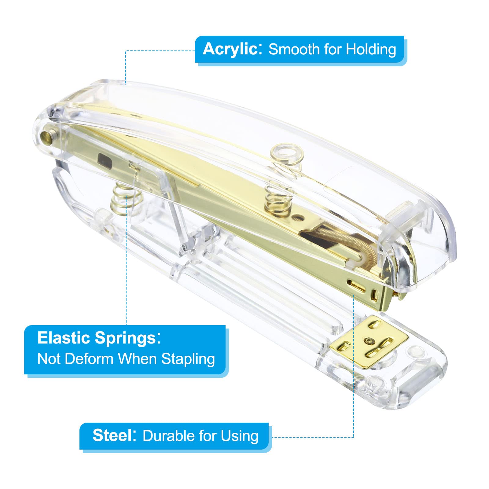PATIKIL Acrylic Stapler, Portable Stylish Manual Effortless Desktop ...