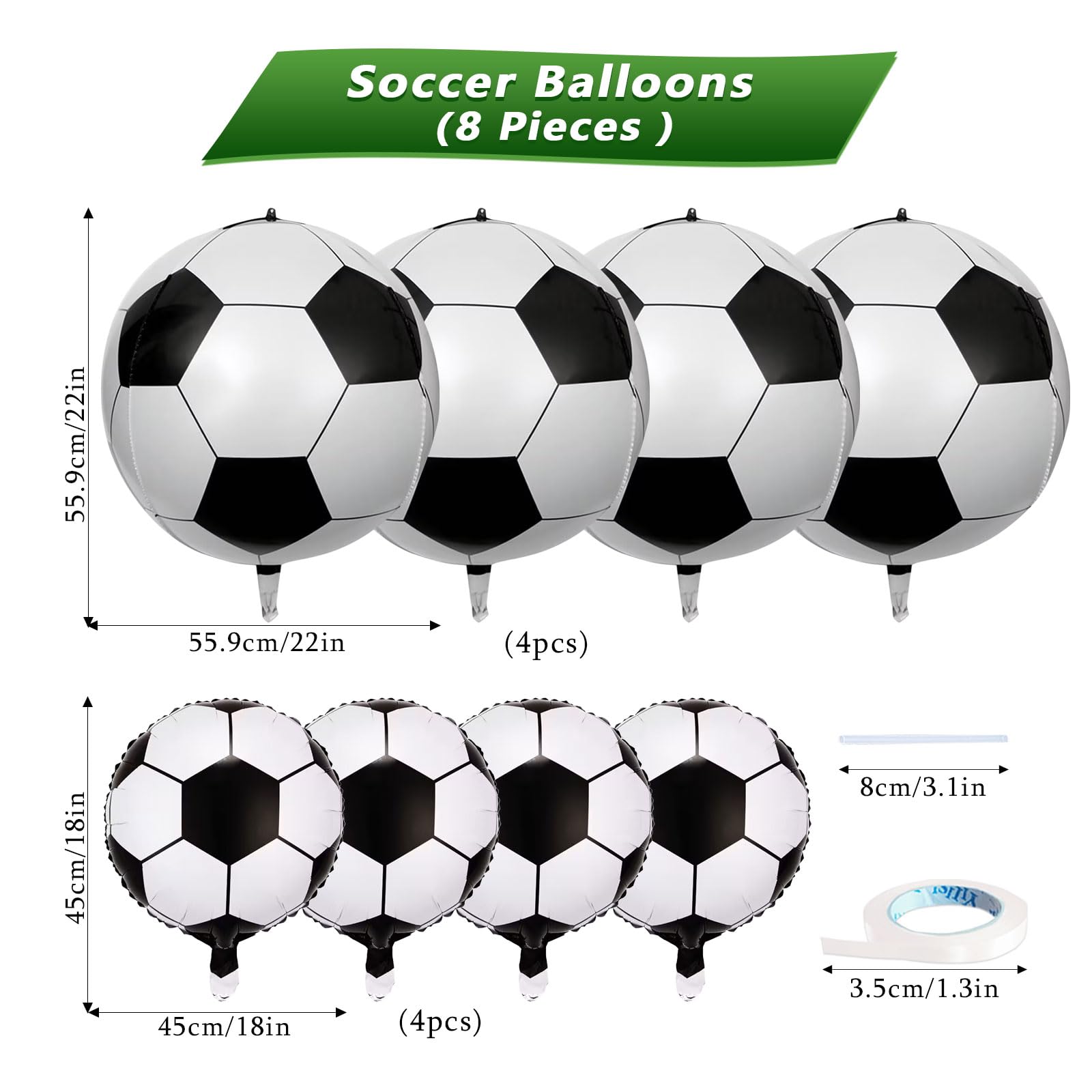 Snapklik.com : 8 Pcs Soccer Balloons 22 Inch Soccer Ball Balloons ...