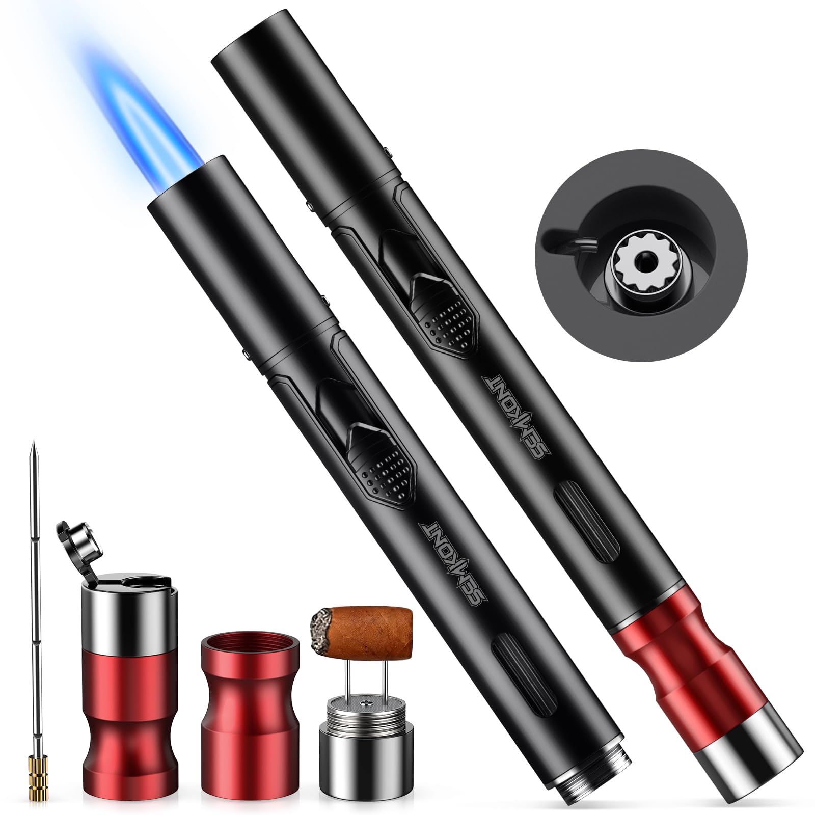 Amazon.com: SEMKONT Pen Shaped Cigar Lighter,5 in 1 Butane Lighter with ...