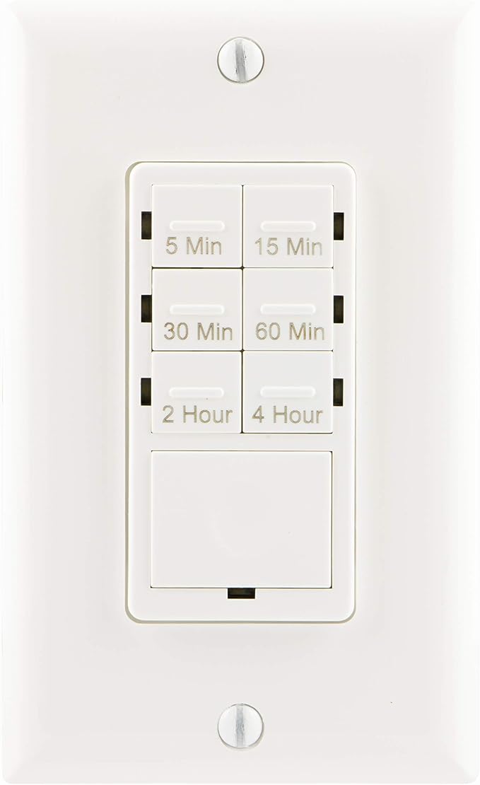 GE Push-Button Countdown Timer Switch, 5-15-30 Minute/1-2-4 Hour, ON ...