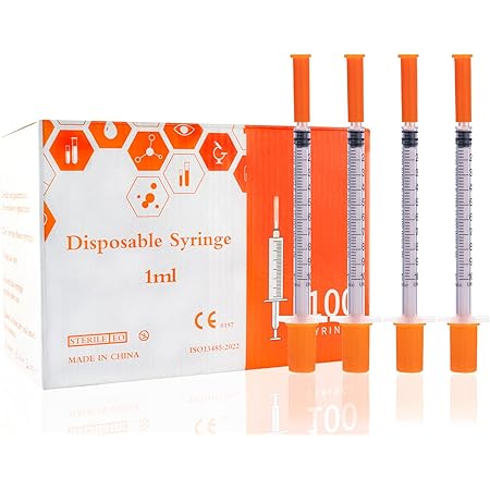 Amazon.com: 1cc 29G 1/2'' Disposable Syringes and Needle, Individual ...