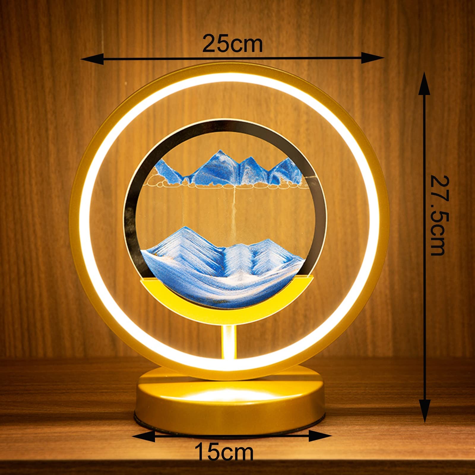 Amazon.co.jp: 砂時計の装飾。3D 流砂の芸術の砂の場面動的円形の