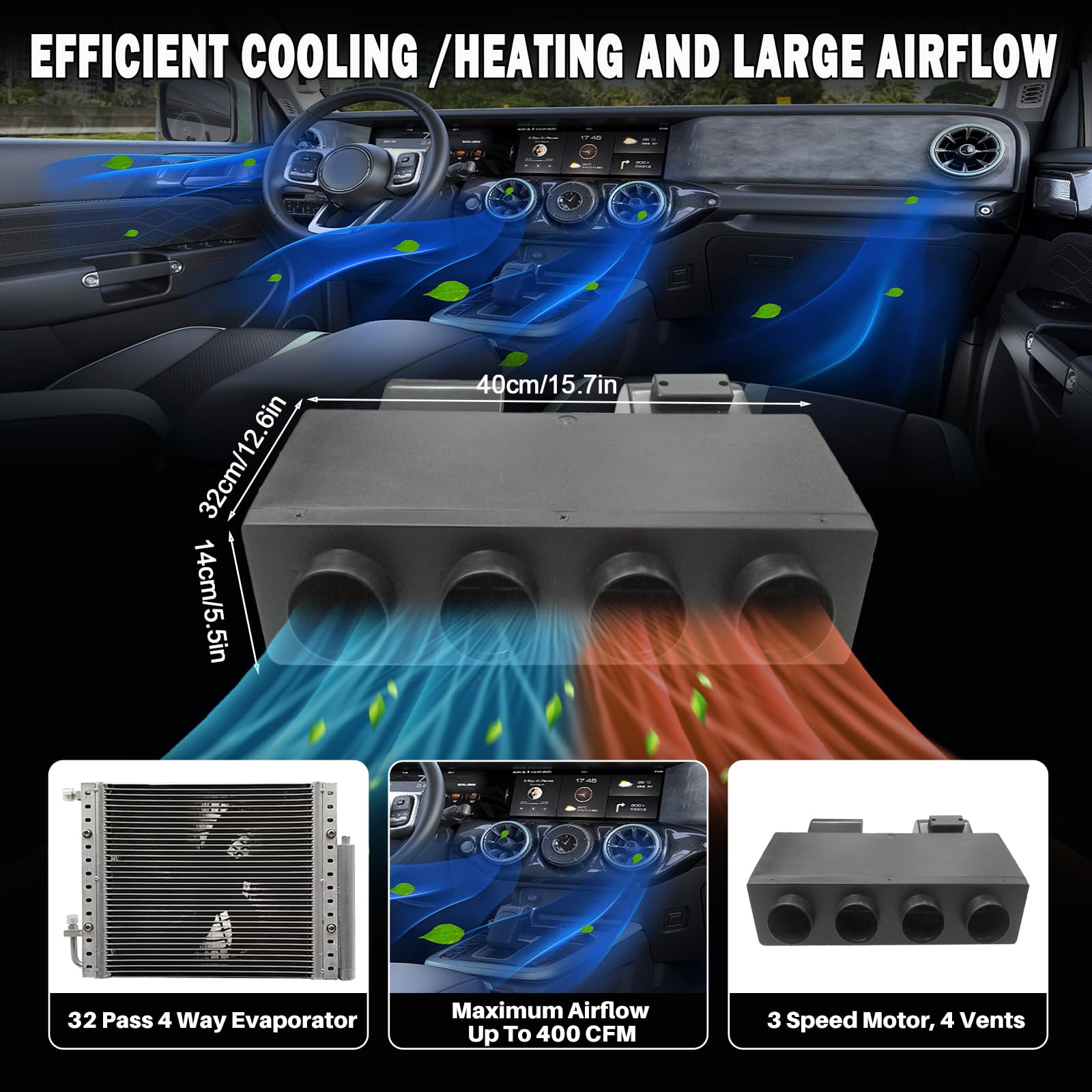 Air Conditioner For Car 12 Volt Universal Under Dash Air Conditioner ...